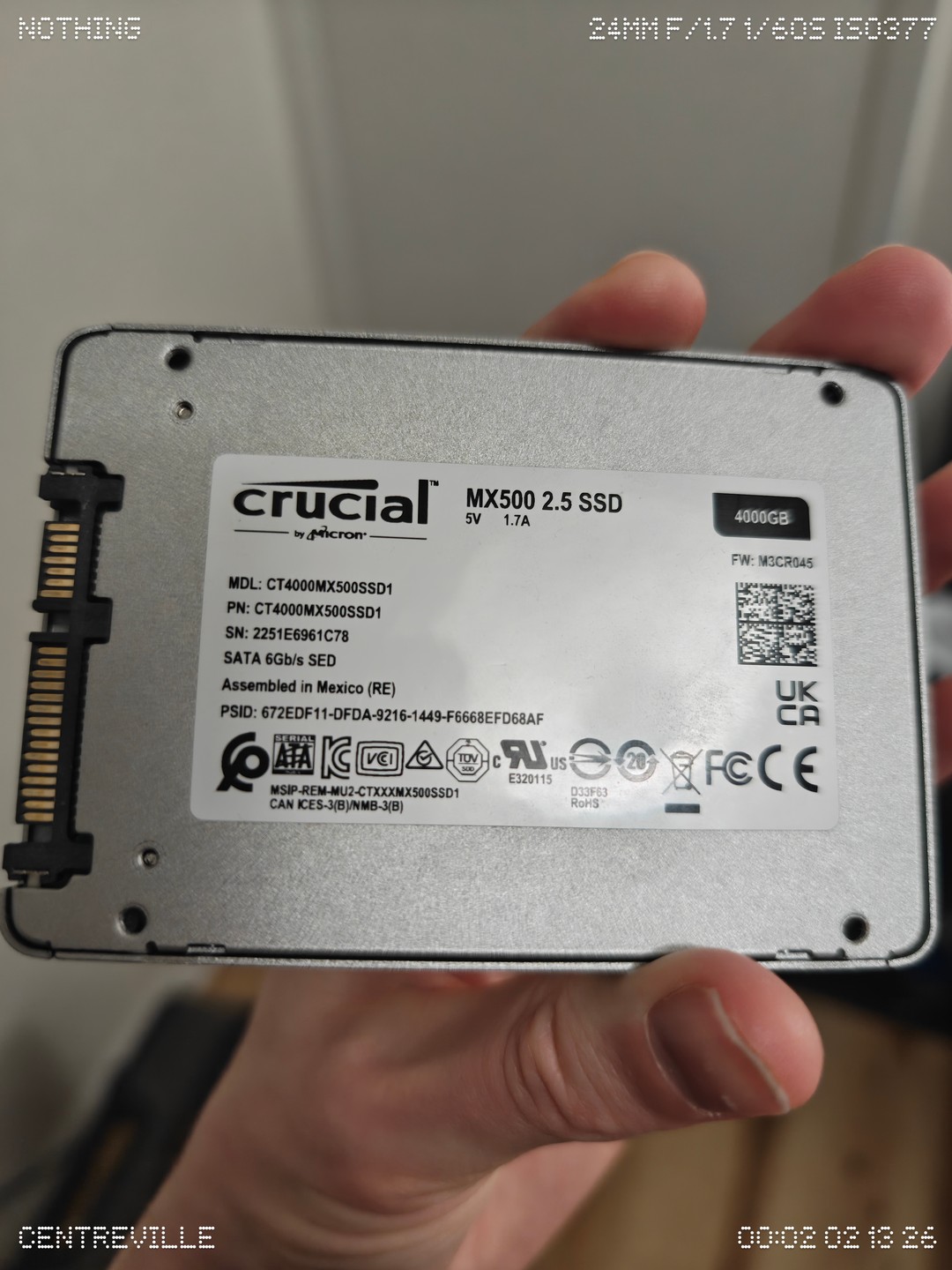 Crucial 4TB SSD mx500 | Jawa