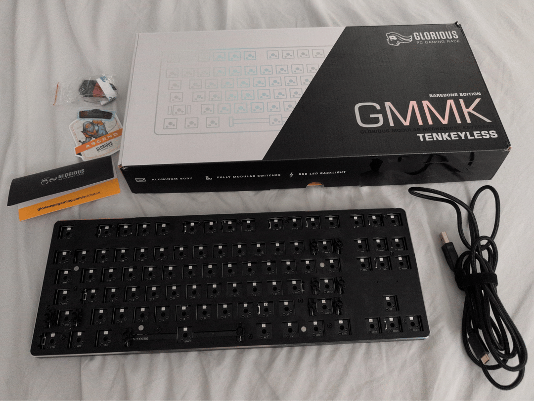 Glorious GMMK 1 RGB Aluminum USB Wired Mechanical 87 Key Tenkeyless TKL ...