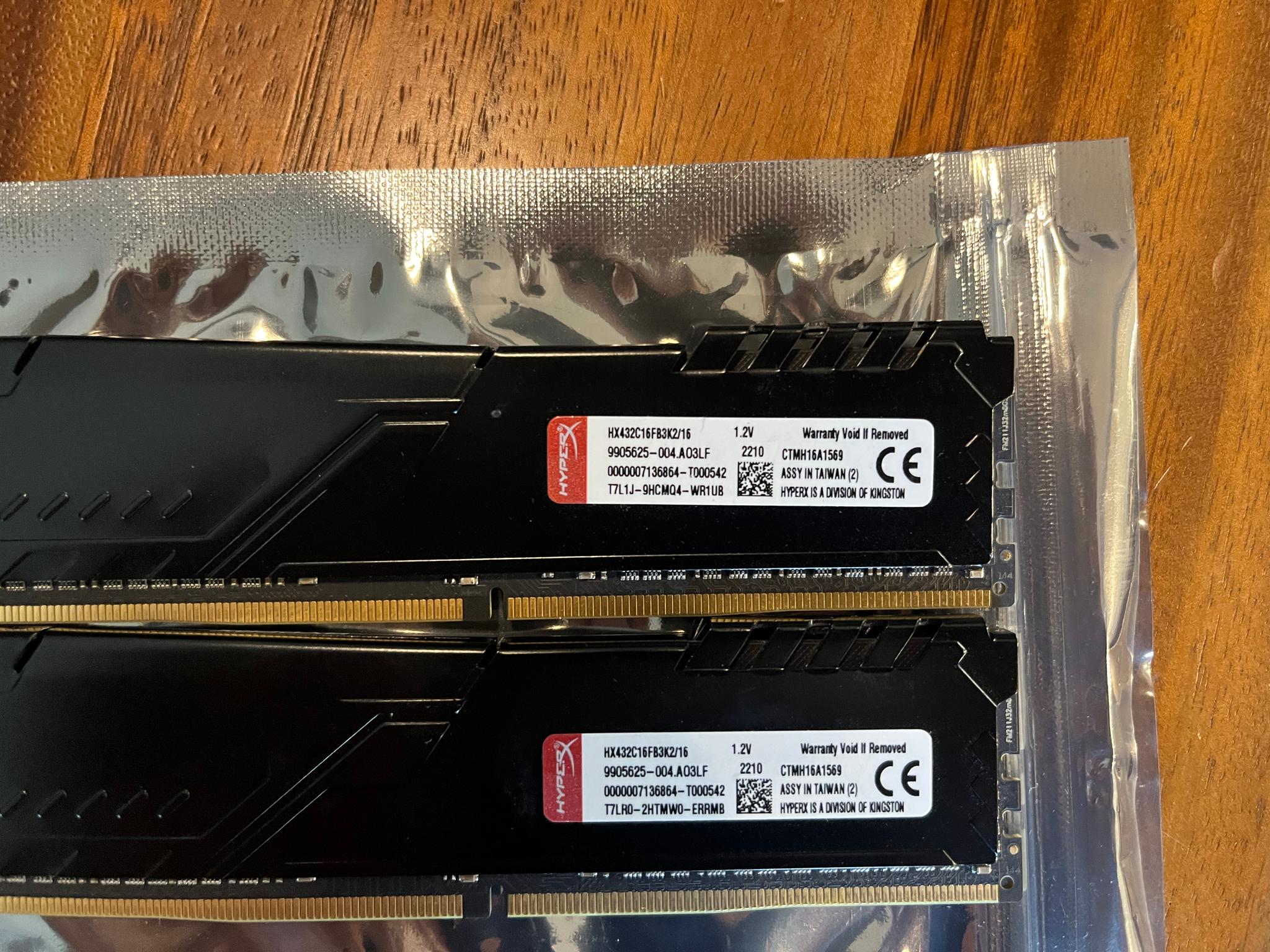 Kingston HyperX Fury 16GB (2x8GB) DDR4 3200MHz CL16 Desktop RAM Kit ...