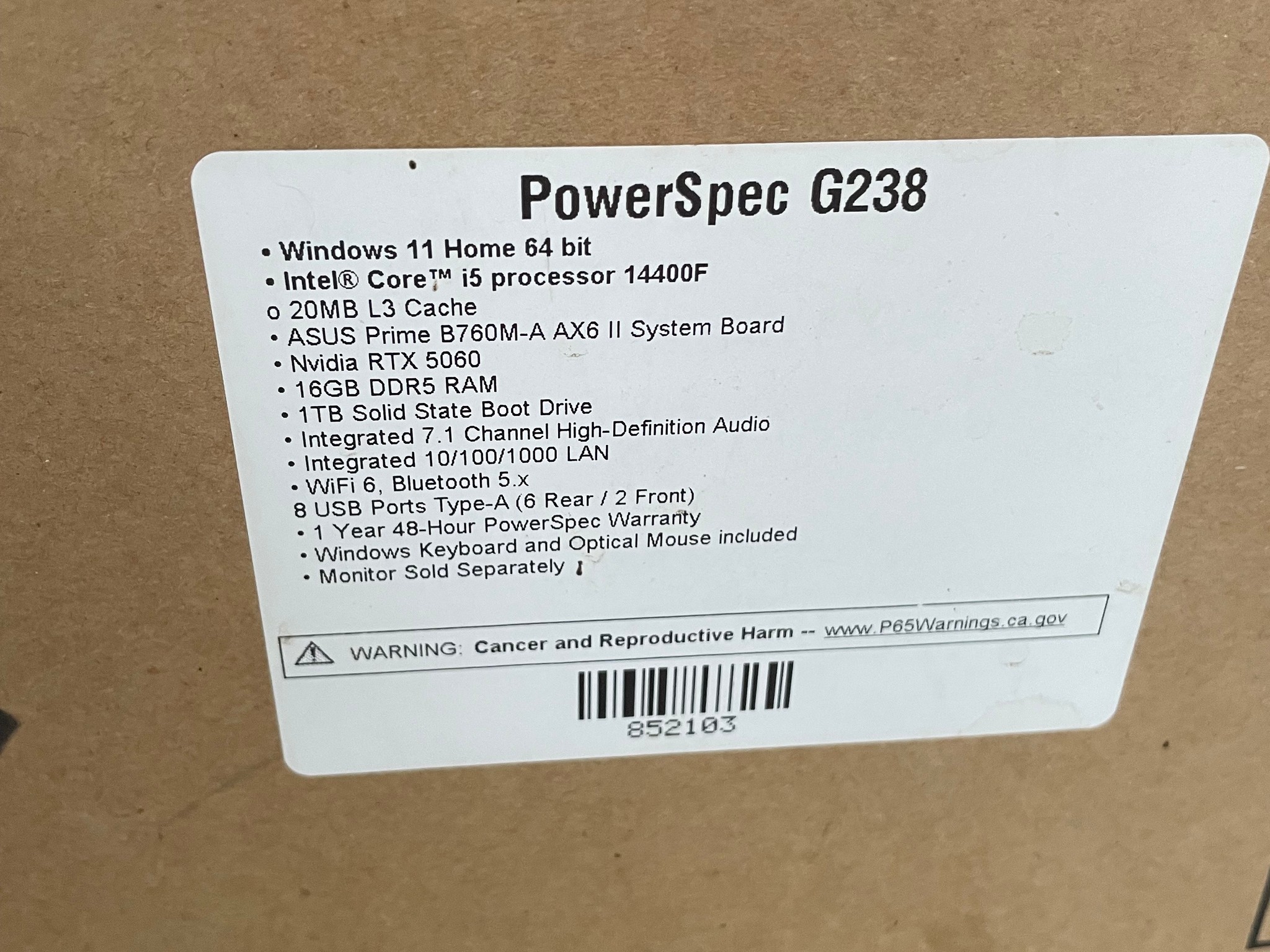 Power Spec G238 Gaming Pc Set Up W/ Monitor | Jawa