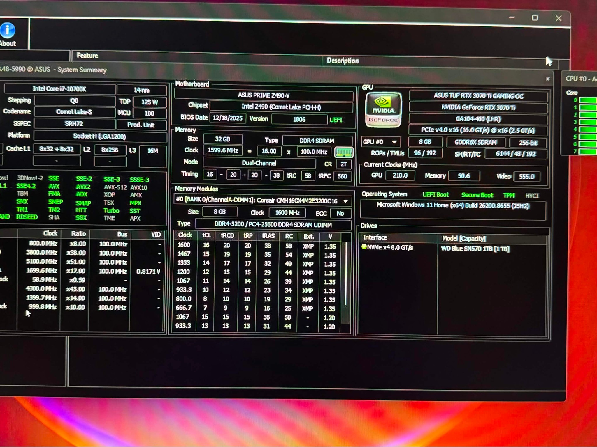 RGB Gaming PC | i7 10700k | 32GB DDR4 | RTX 3070 Ti | 1TB NVMe ...