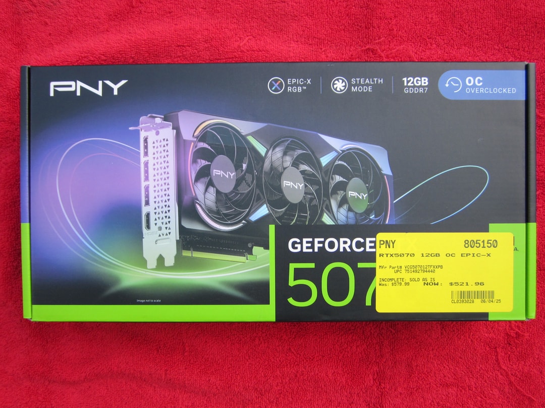 New Open Box! PNY RTX 5070 12Gb ARGB EPIC-X Overclocked | Jawa